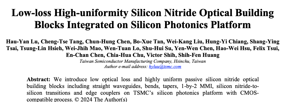OFC50: The Era of High-Speed Silicon Photonics Has Arrived! TSMC’s SiN ...