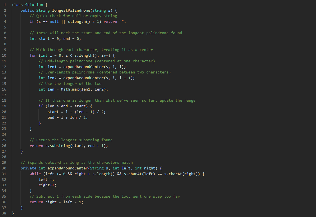 LeetCode #5: Longest Palindromic Substring — Solved in Java LeetCode #5: Longest Palindromic Substring — Solved in Java