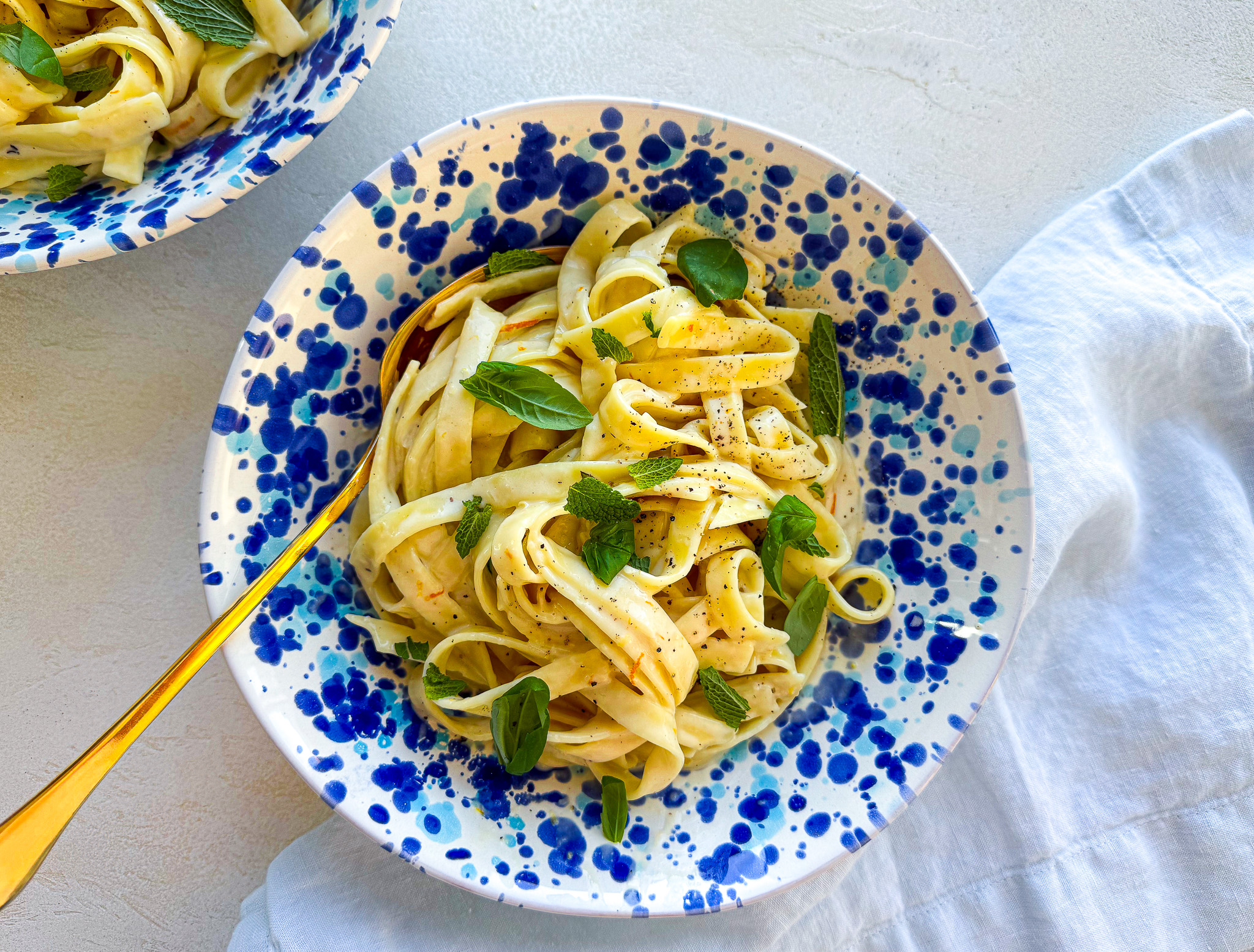 pasta with citrus, cognac & mint - by Meryl Feinstein