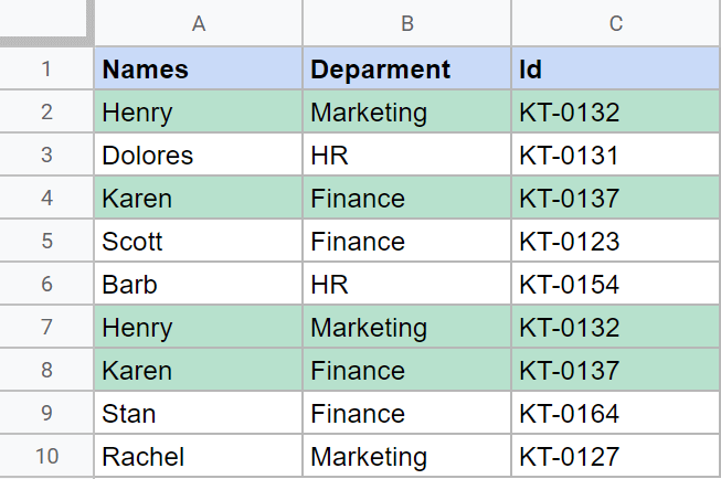 How To Highlight Duplicate in Google Sheets