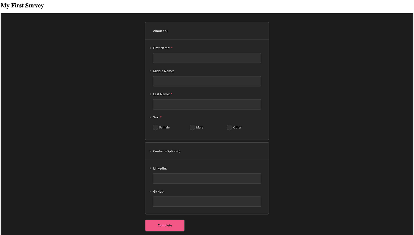 Complete Surveyjs With Angular Tutorial