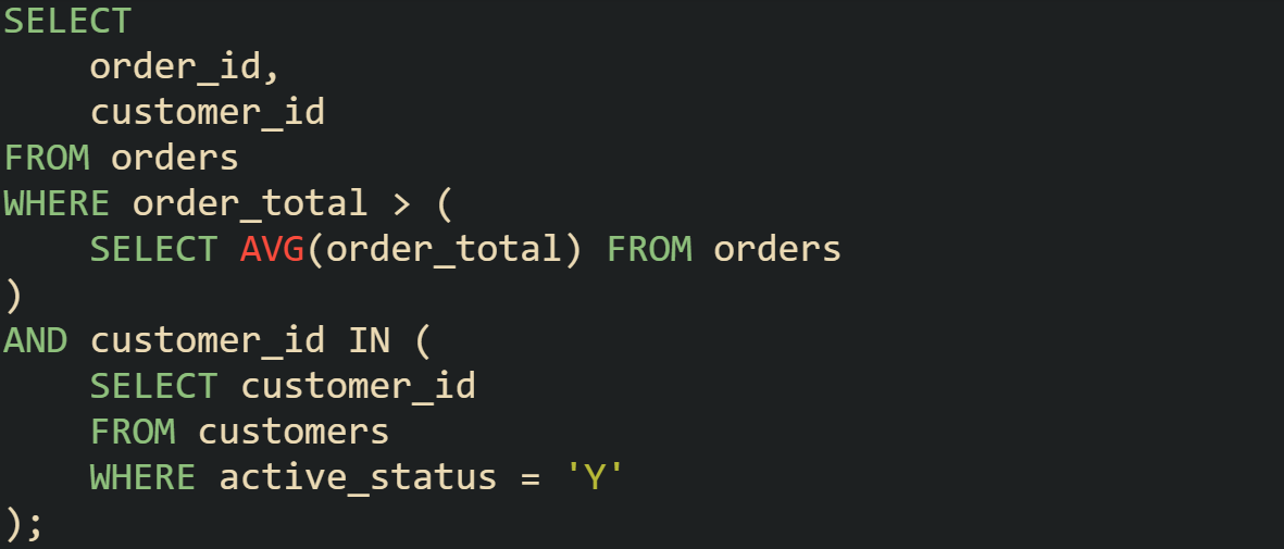 Using Subqueries Inside SELECT and WHERE