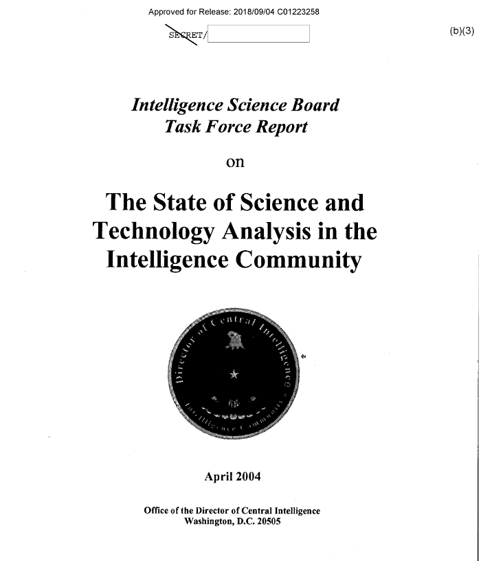 Declassified CIA Document 2004: State of Science and Technology ...