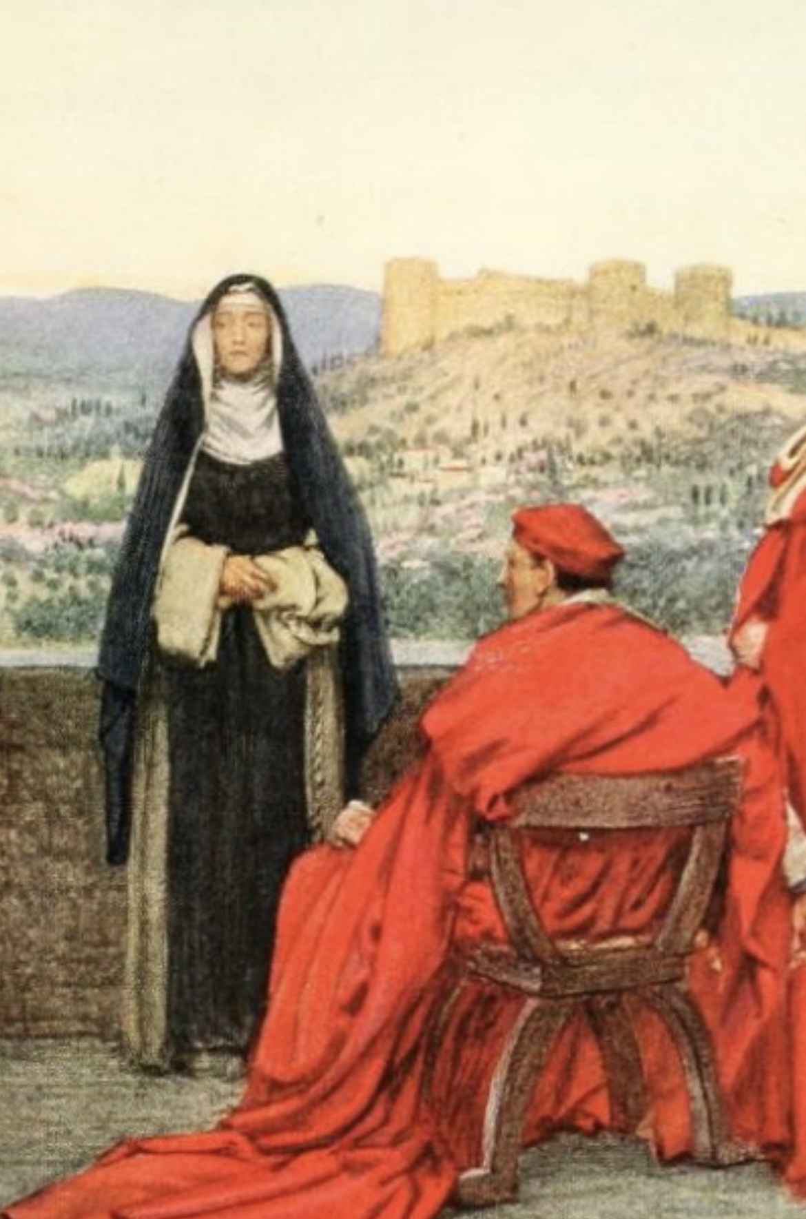 Saint Catherine of Sienna, the Pope, and the Cardinals