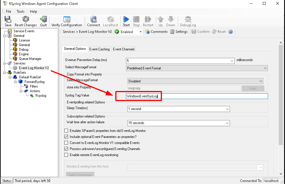 Forward Windows events using Rsyslog to Wazuh