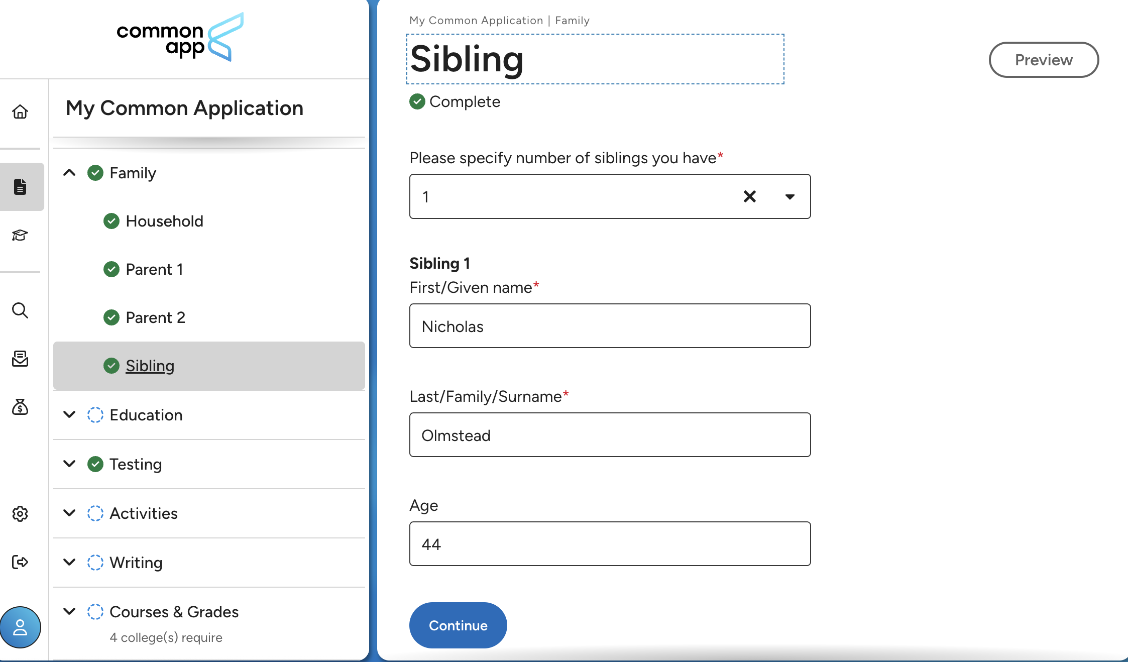 Common App Section by Section - Family - by Scott Dickens
