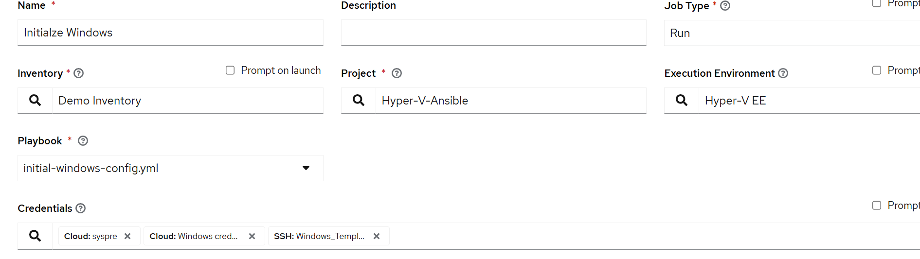 Provisioning and deprovisioning Hyper-V VM's using AWX Ansible