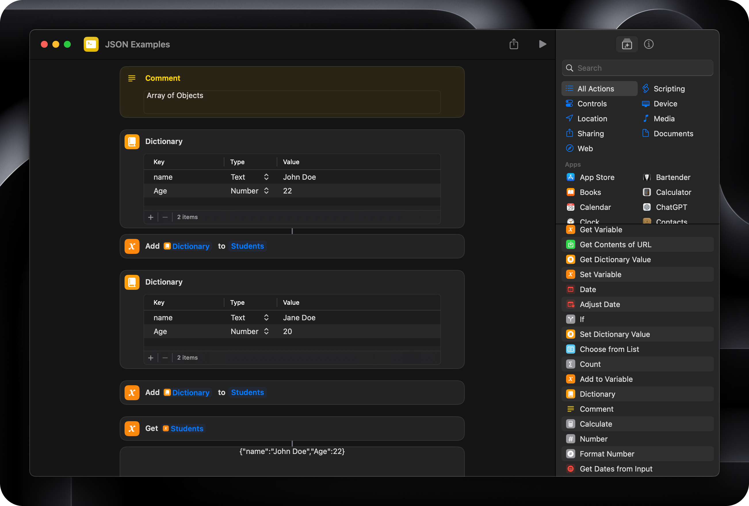 Using JSON Data In Apple Shortcuts - by Alex Sherwood