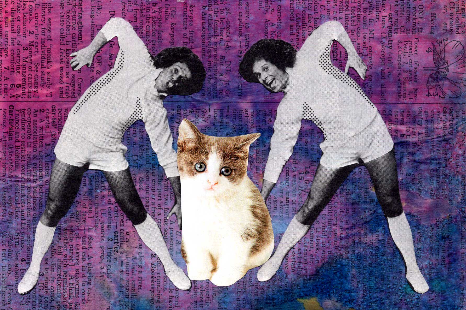 Richard Simmons exercising with cats - by Jen Russell