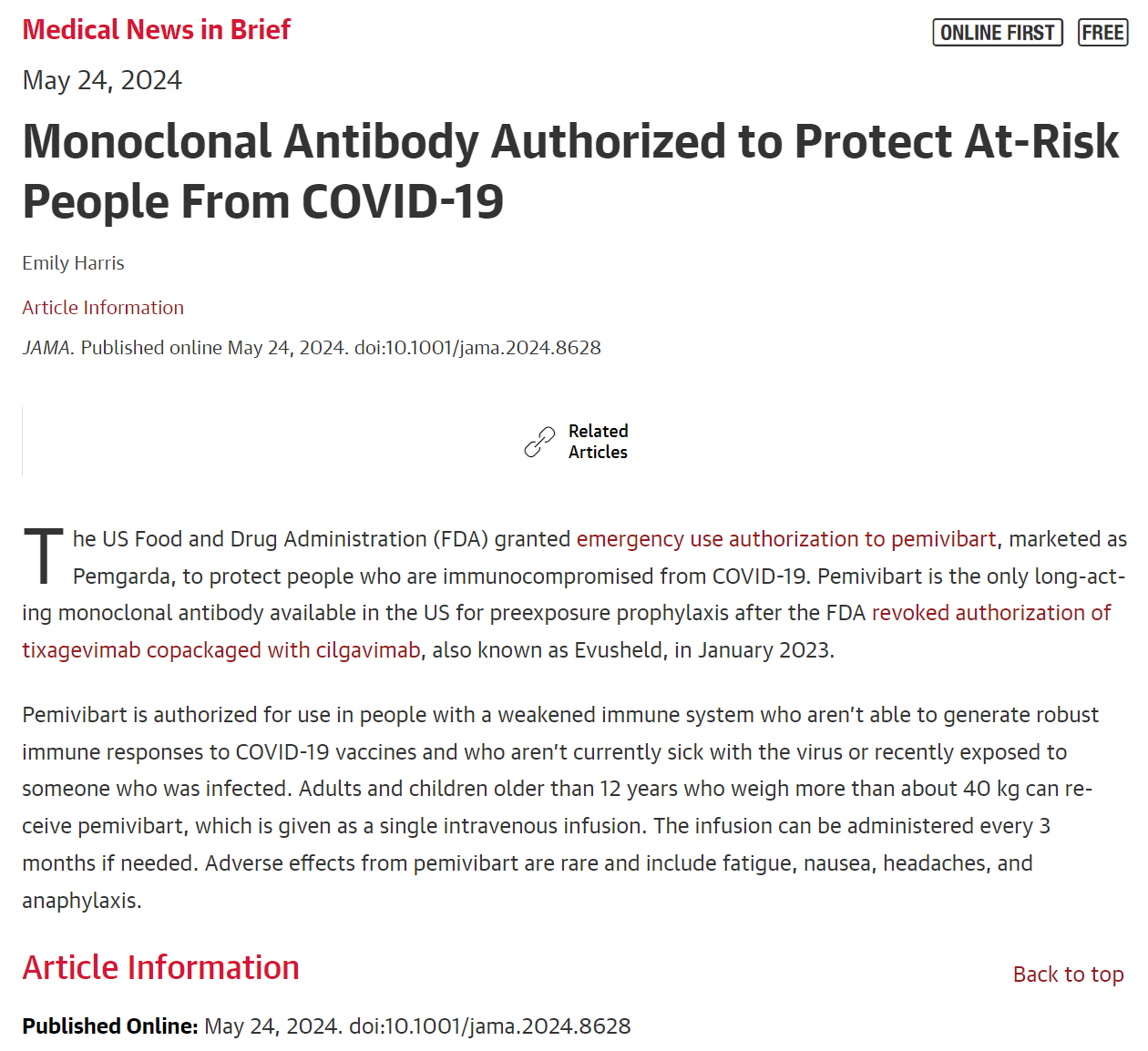 FDA Approves Long-Acting Monoclonal Antibody Infusion Every 3 Months to ...