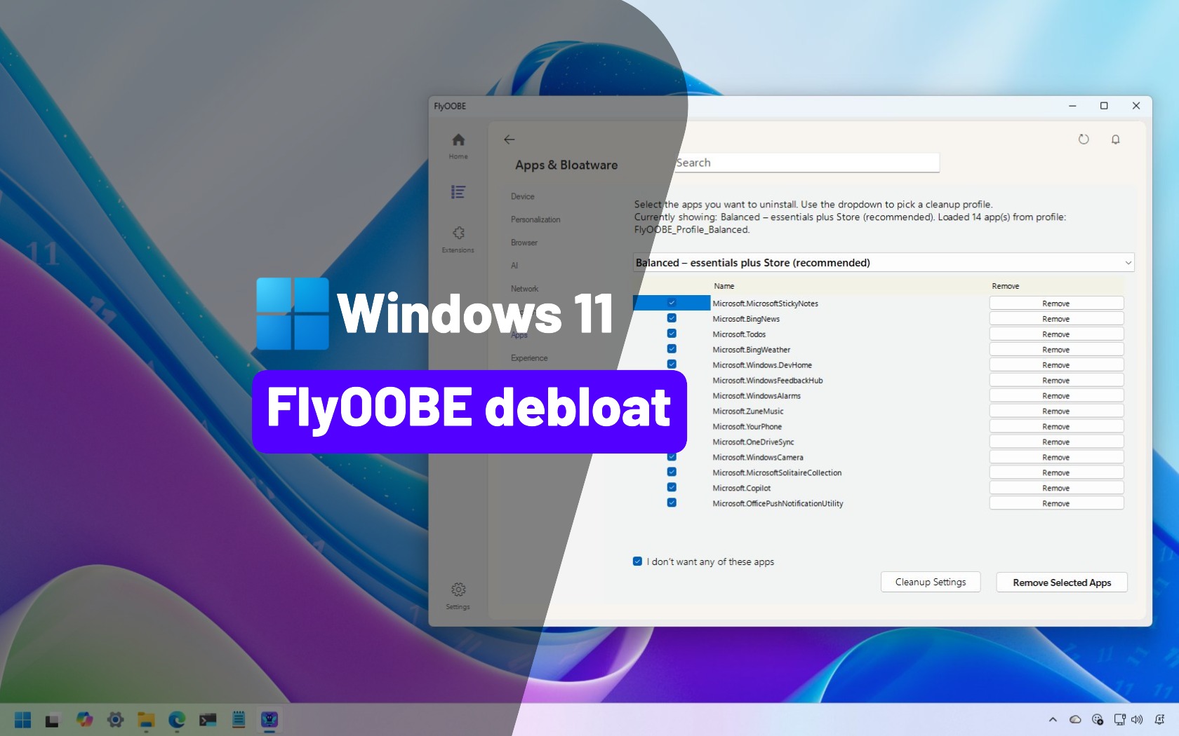 Windows 11 debloat with FlyOOBE and last Patch Tuesday of 2025