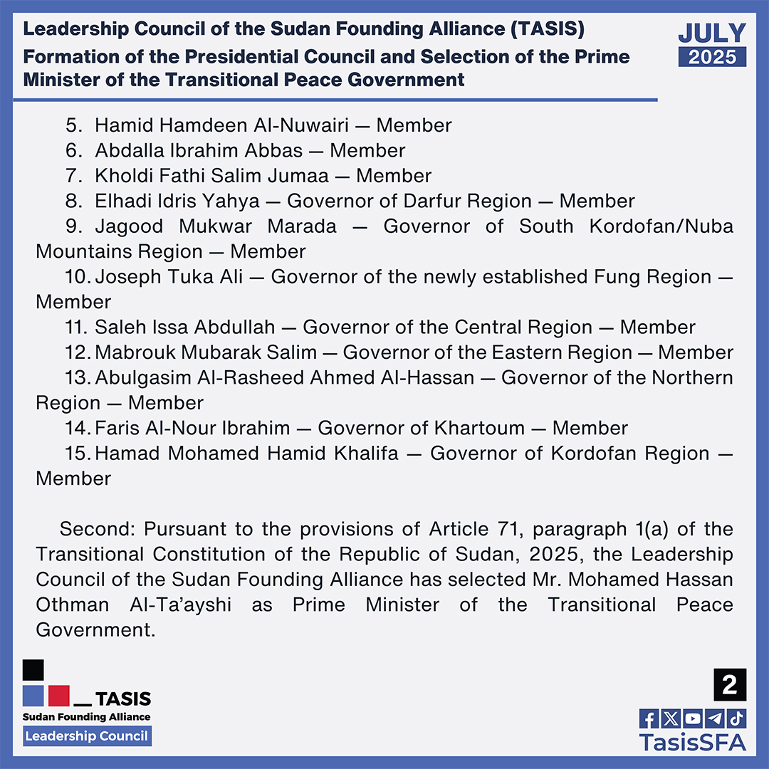 Hemedti named president of RSF-led presidential council