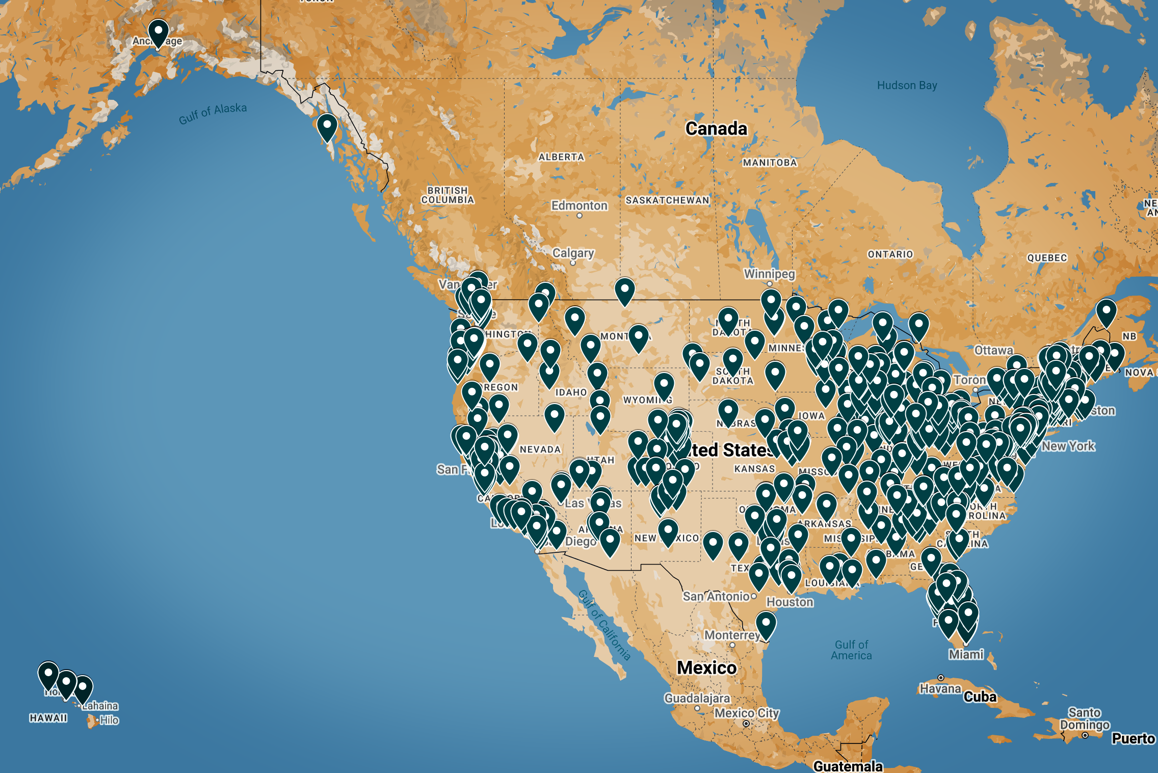 A Map of Protests April 26 to May 2 - by K. Starling