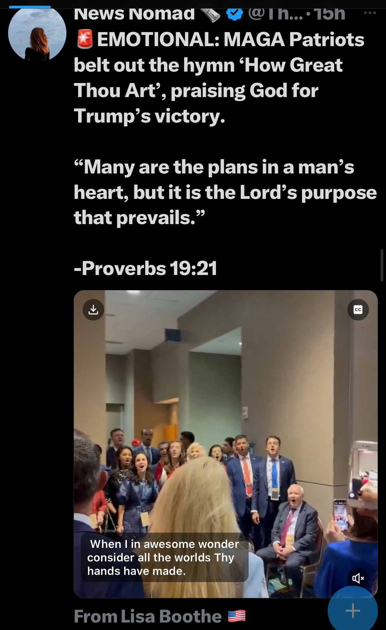 Trump After-Party Last Night Worshipped with "How Great Thou Art"
