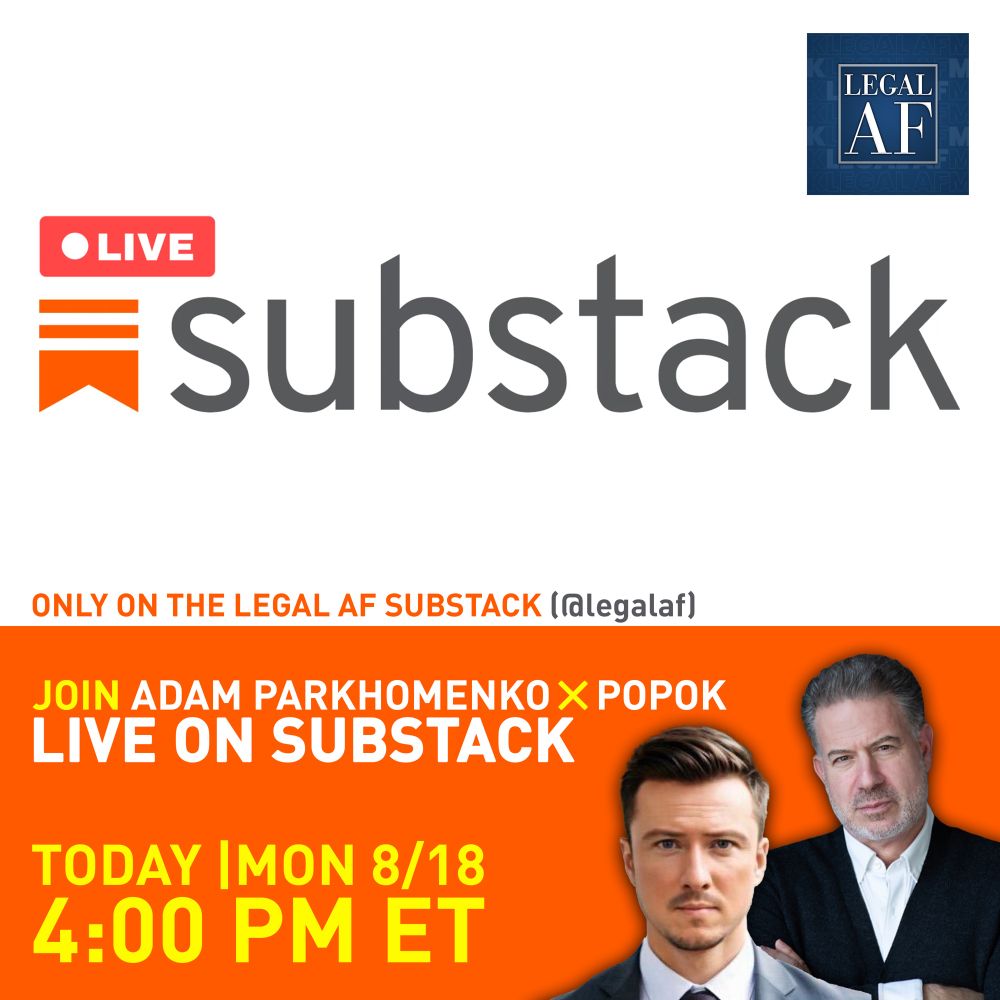 Legal AF (@legalaf): "🚨 15 minutes till Adam Parkhomenko and Michael ...