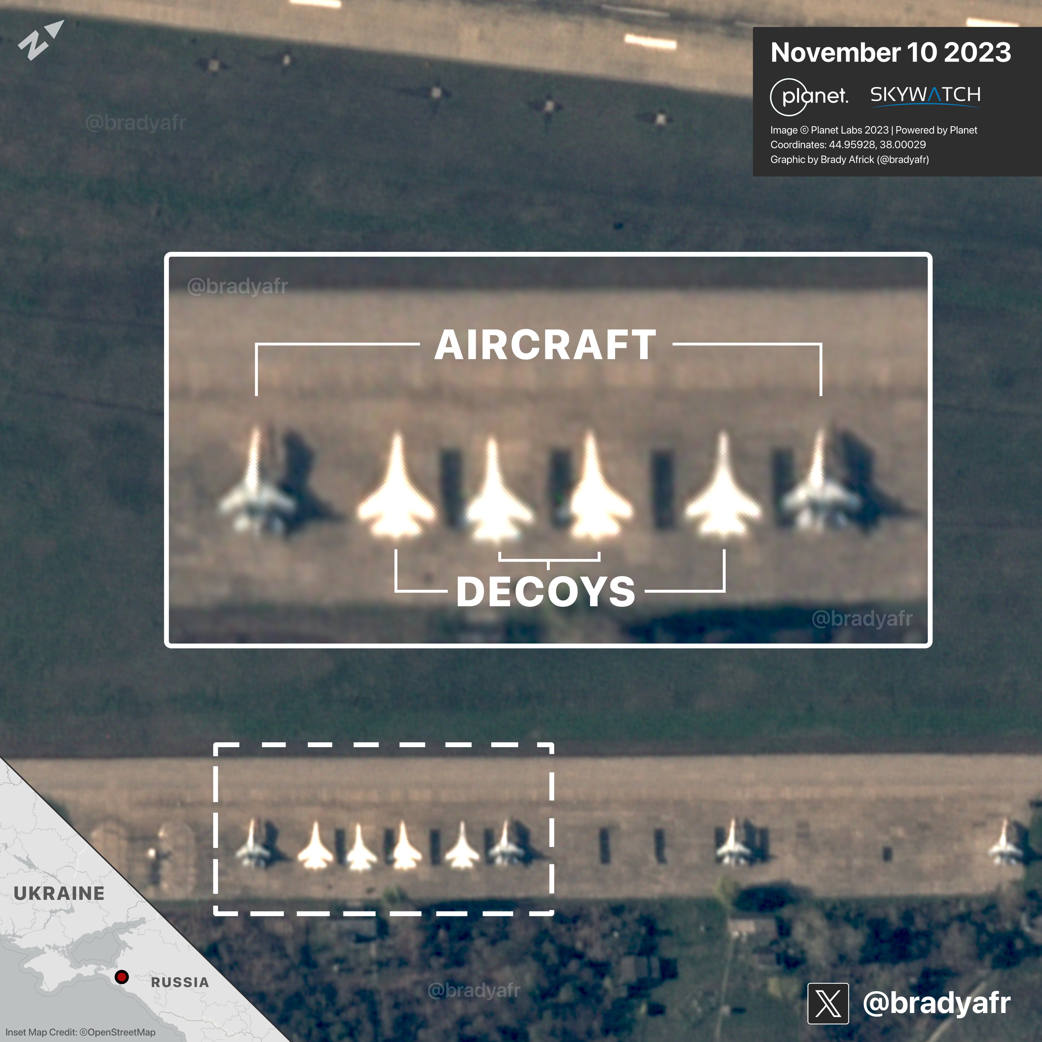 Russia adds decoy aircraft to air bases near Ukraine