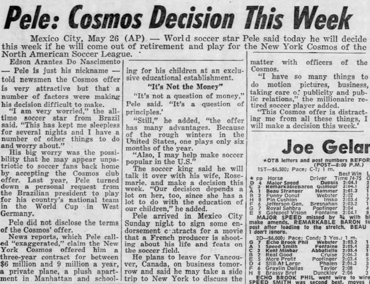 When Pelé Signed With The Cosmos - by Daniel Evensen