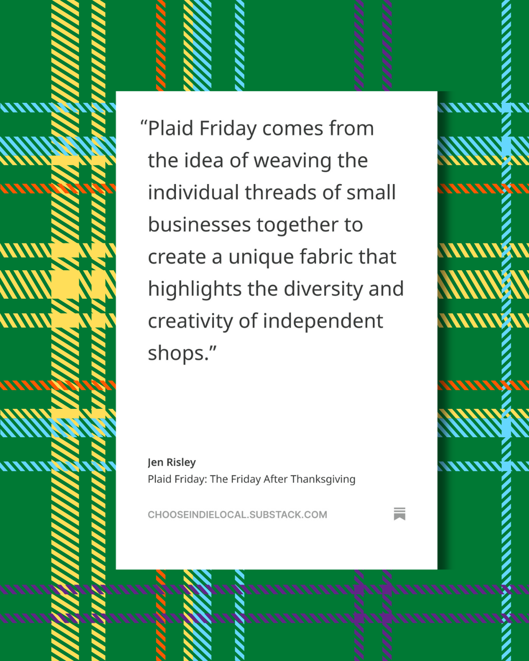 Friday, November 28 is PLAID FRIDAY - by Jen Risley