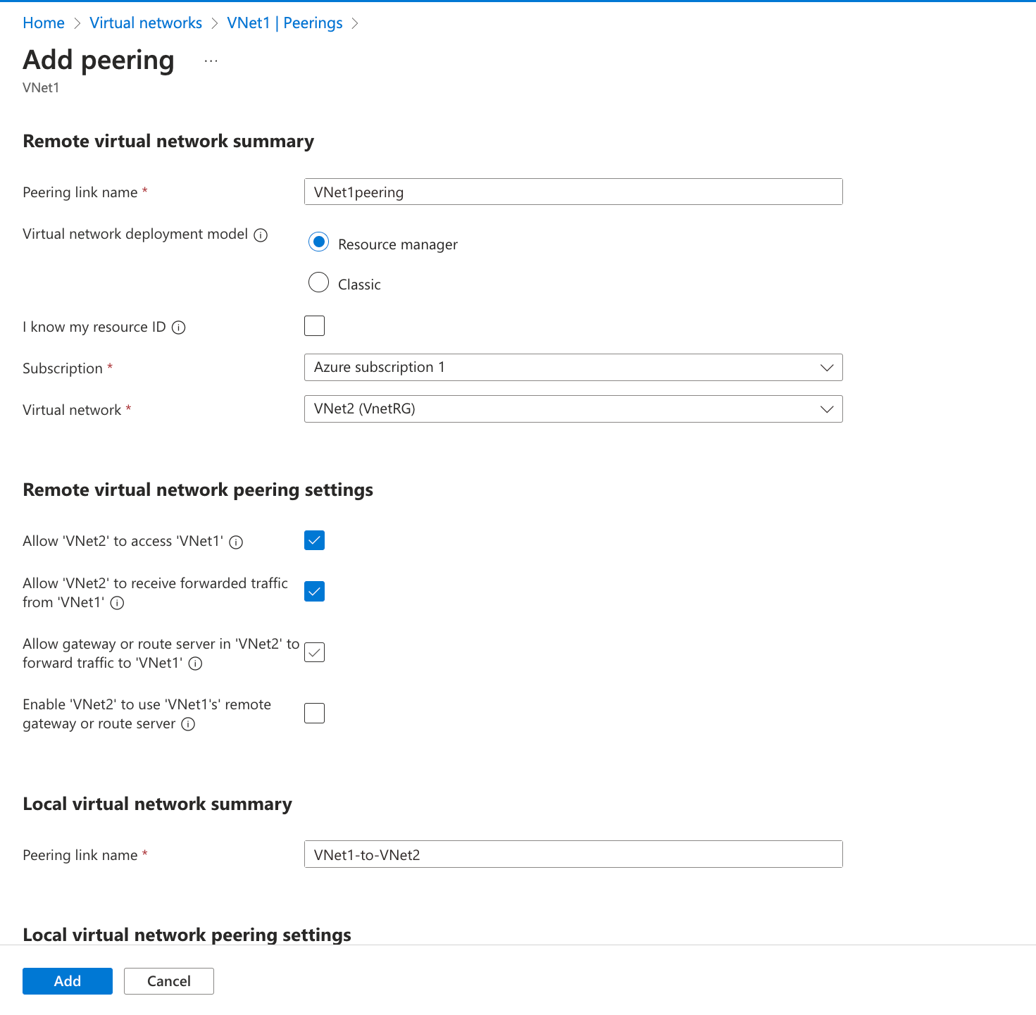 AZURE - Vnet to Vnet Peering Across Multiple Regions