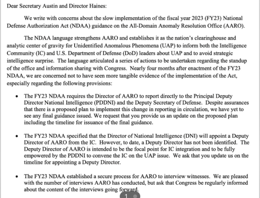 Timeline of U.S. Congressional Action on UFOs (2007 to Present)