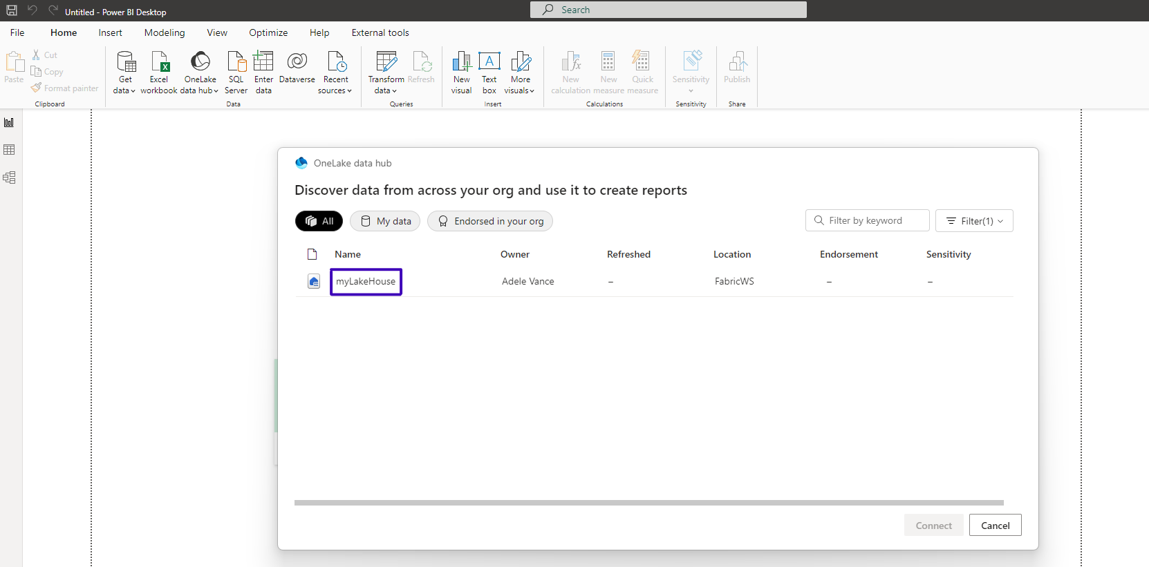 Linking MS Power BI to Microsoft Fabric Lakehouse