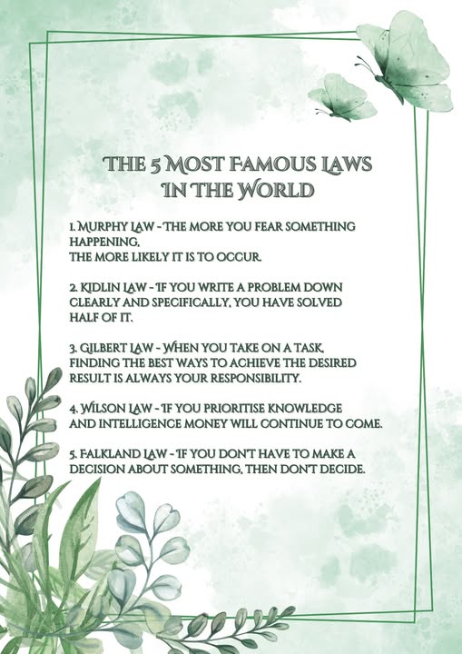 The 5 Most Famous Laws in the World - by Ania Björk