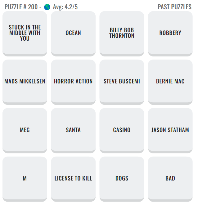 Cine2Nerdle: Introductory Play (1 of 4) - T Campbell's Grid