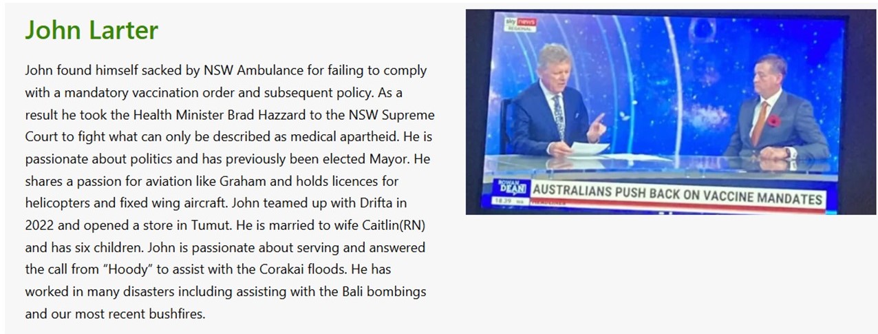 Marcella with Graham Hood and John Larter on Club Grubbery from Australia