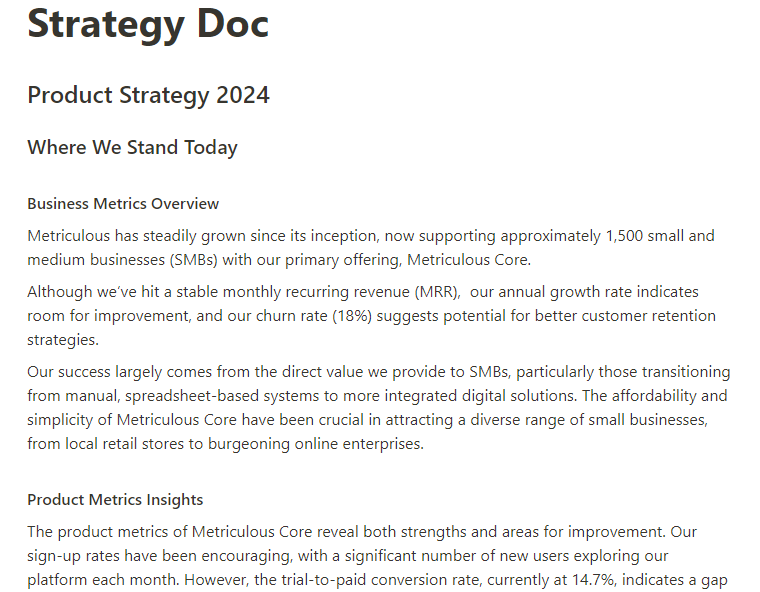 Writing a product strategy doc (+ example): the before, during & after.