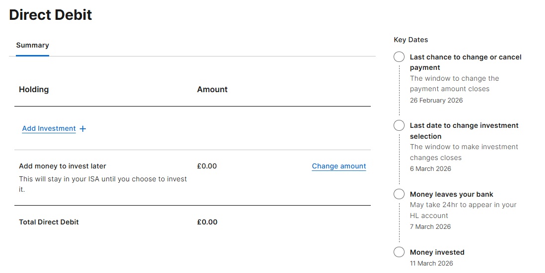 How to: Setting up a direct debit with Hargreaves Lansdown