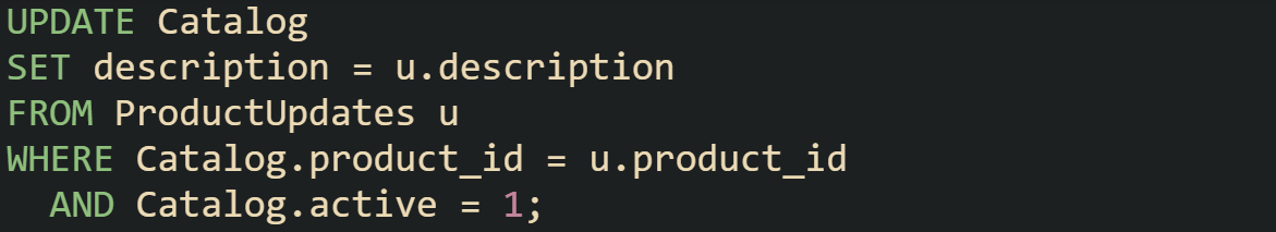How To Update One Table Using Data From Another In Sql