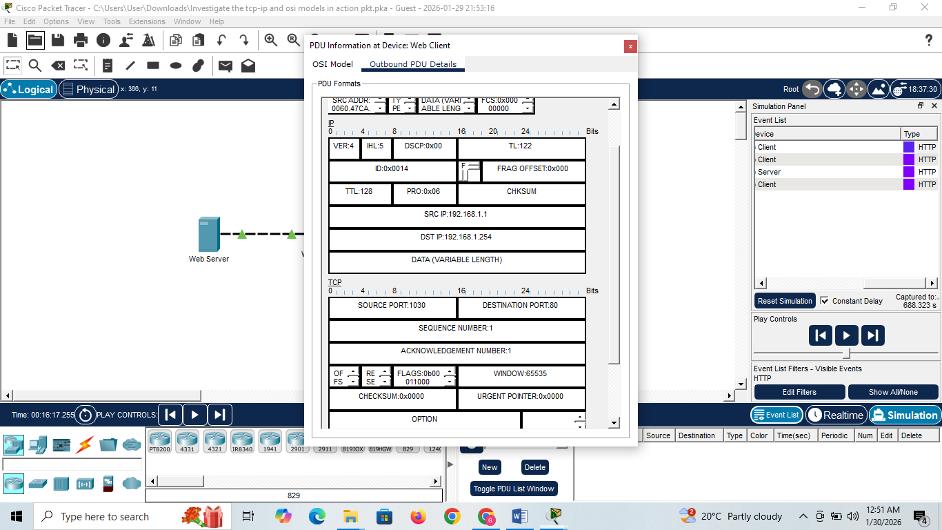 How to use Cisco Packet Tracer to Examine TCP/IP and OSI Models in Action