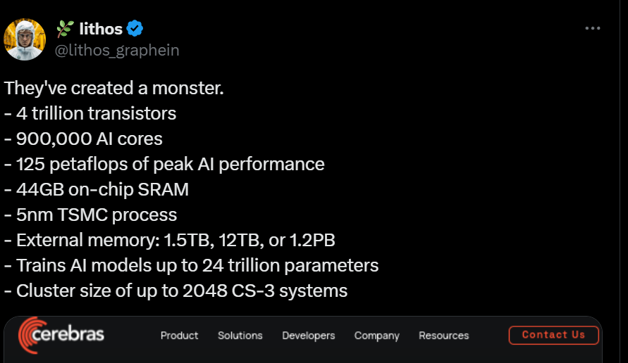 Cerebras Unveils new WSE-3 AI Chip - by Michael Spencer