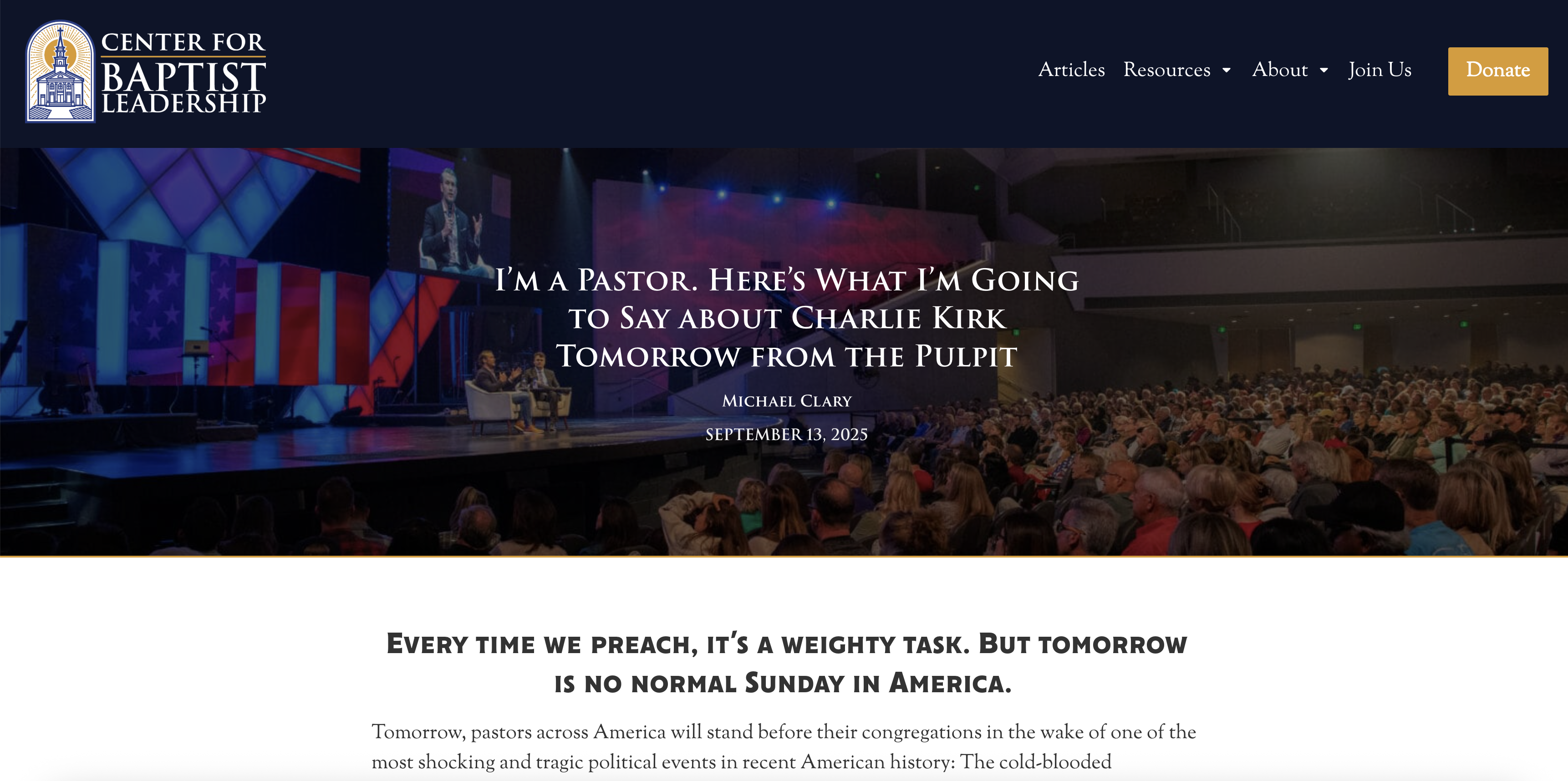 I’m a Pastor. Here’s What I’m Going to Say about Charlie Kirk Tomorrow ...