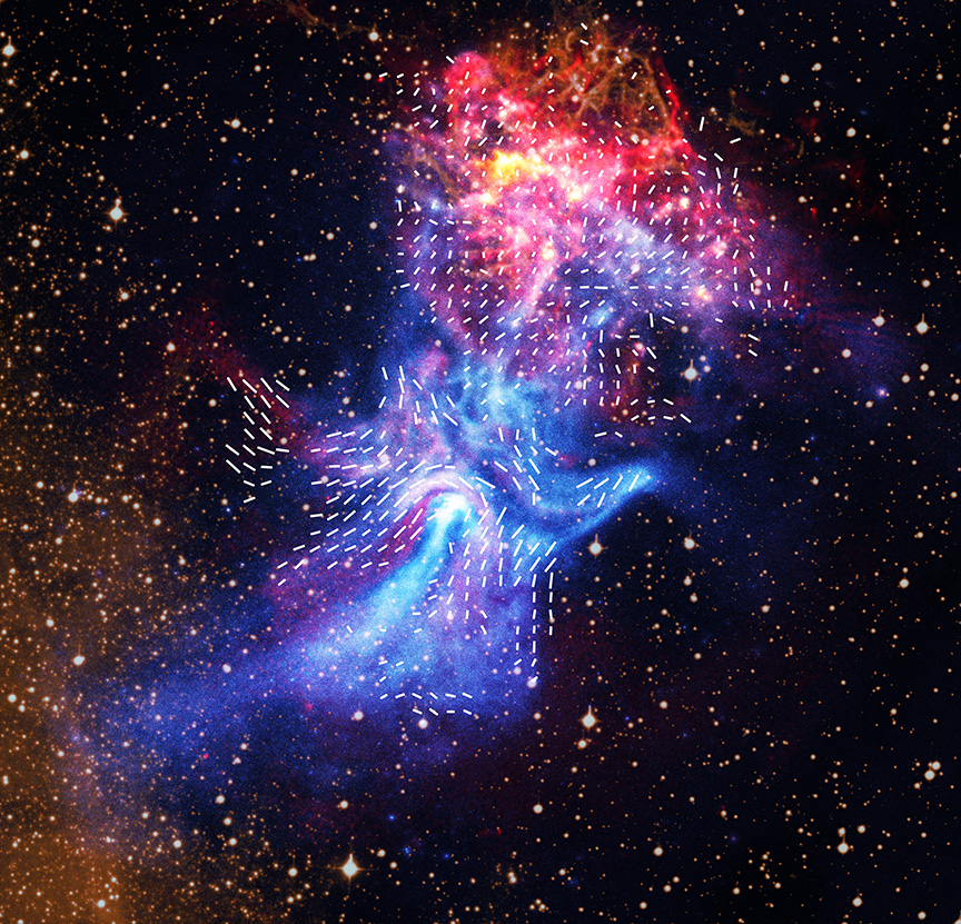 How a dead star carved the “Hand of God” in space