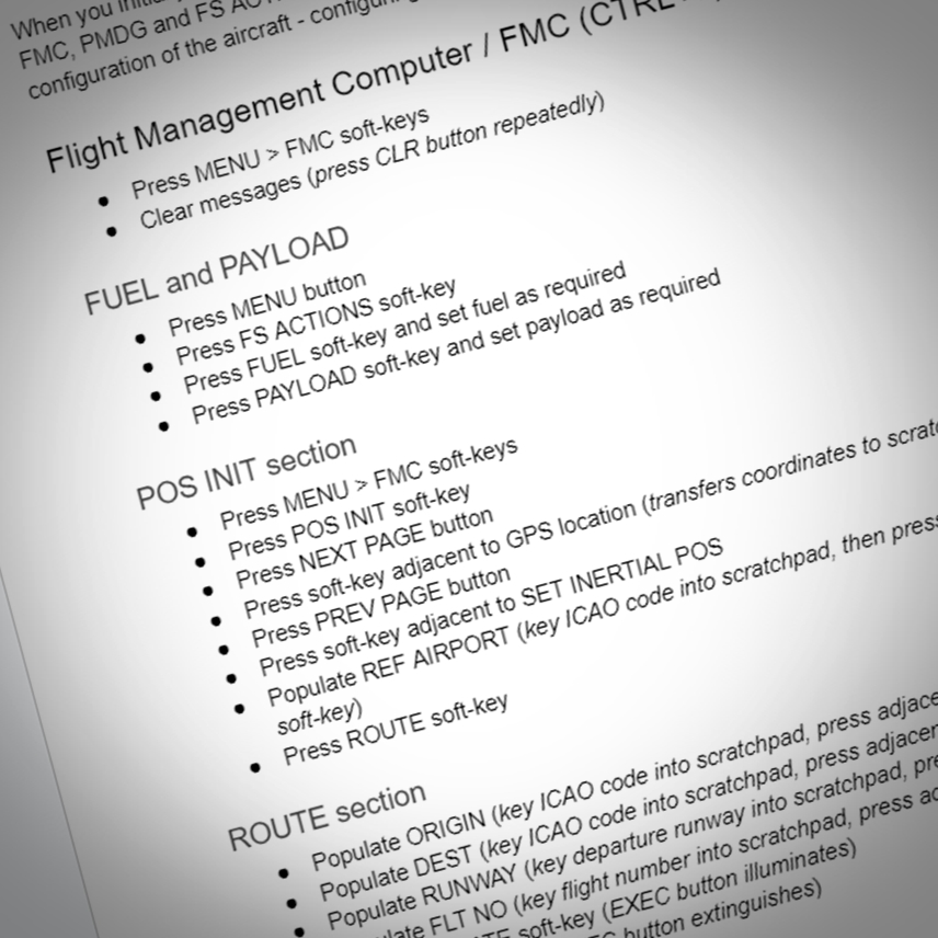 PMDG Boeing 777-300 FMC Quick Reference Guide