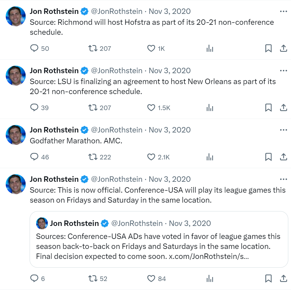 Jon Rothstein and the art of the hilariously timed tweet