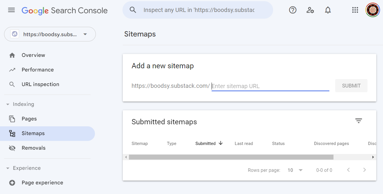 Get your Substack on Google Part 2: Setup Search Console