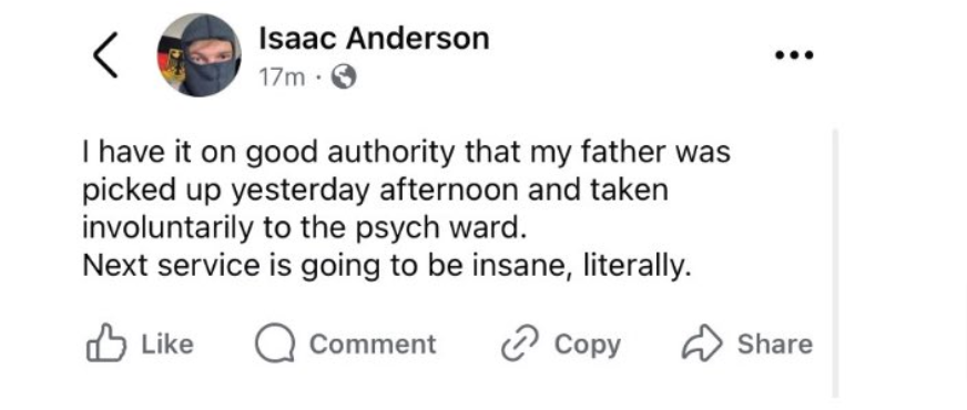 NIFB Pastor Steven Anderson Involuntarily Committed to Psych Ward for ...