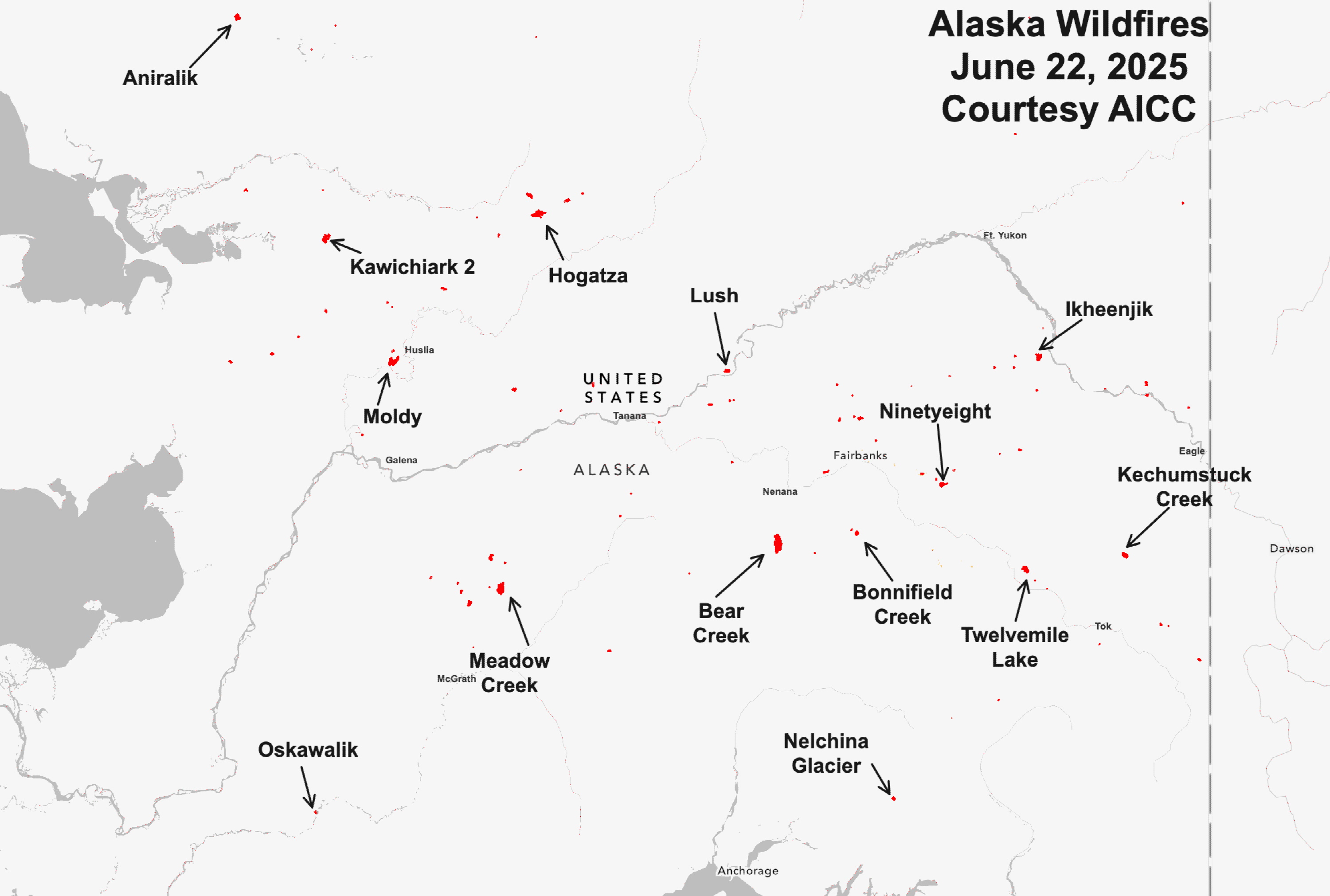 June 2025 Alaska/Yukon Wildfire Update