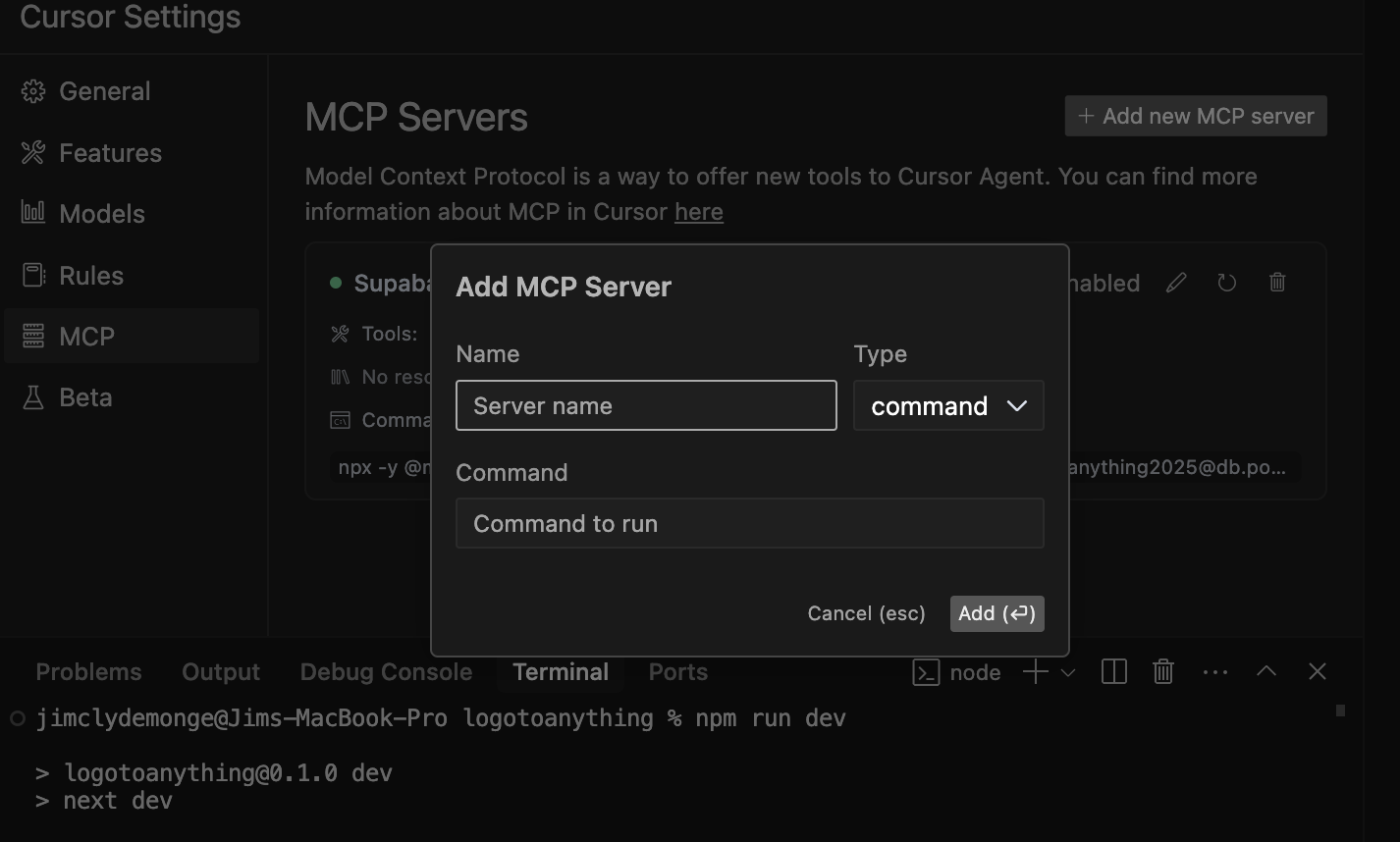 Easily Connect Your Supabase Database To Cursor AI Via MCP