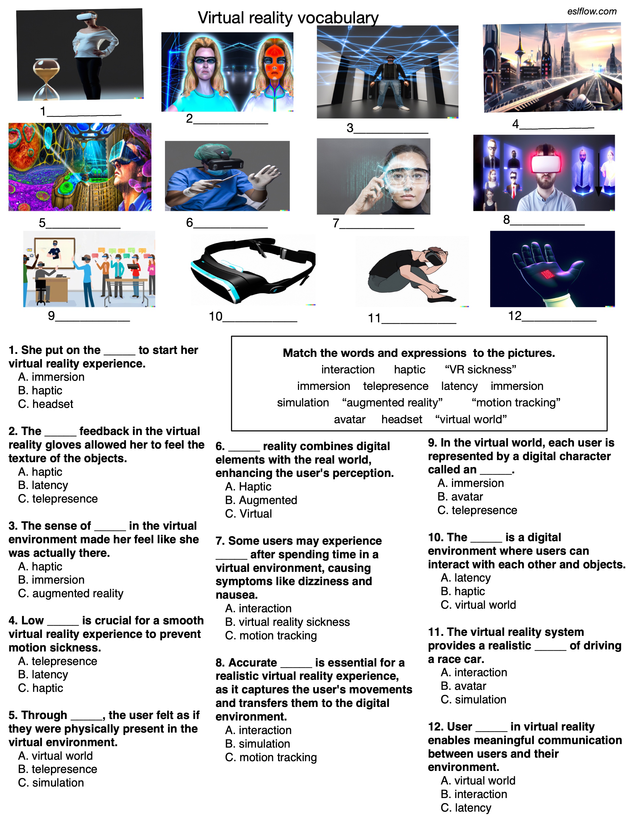 Virtual Reality language exercises - by Peter Snashall