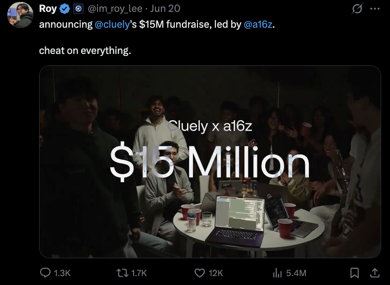 BREAKING: Cluely Raises $15M From a16z - by Molly O’Shea
