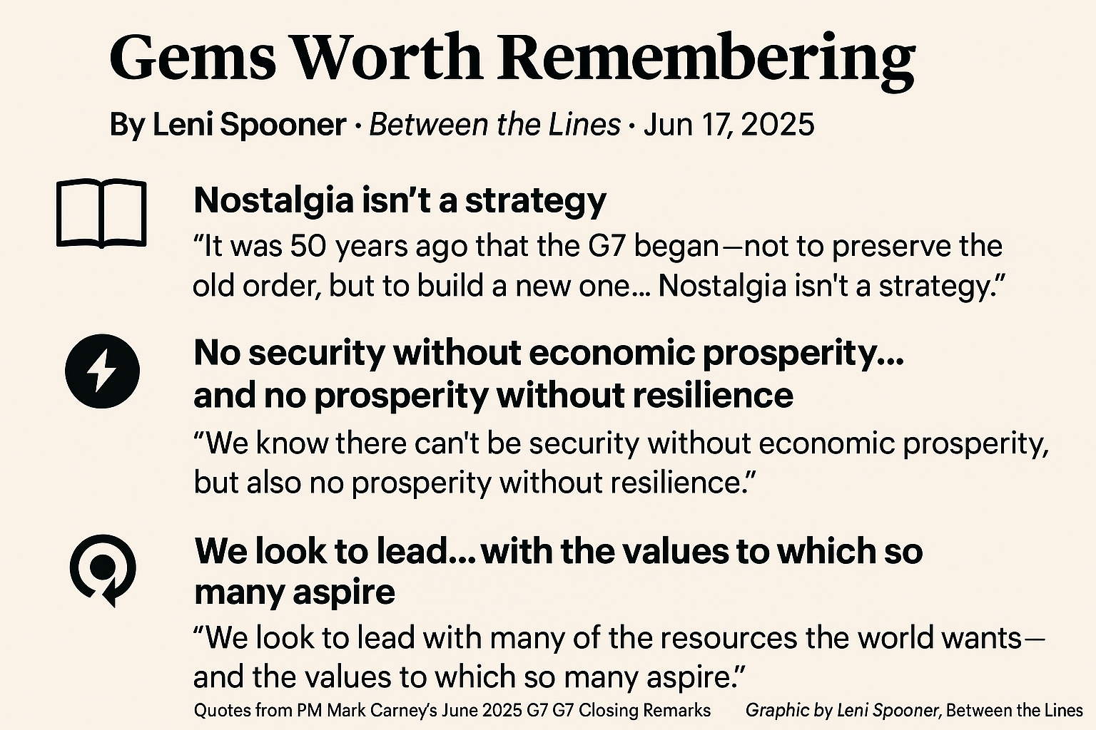 PM Mark Carney’s G7 Quotes: A Quiet Vision for Canada