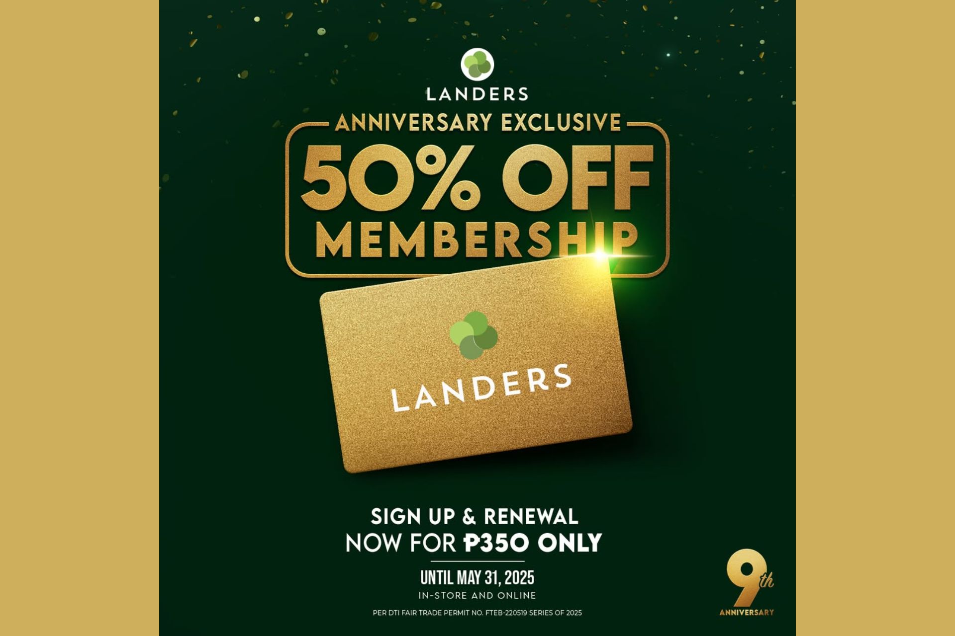 Get a Landers membership card for just 350 pesos until May 31
