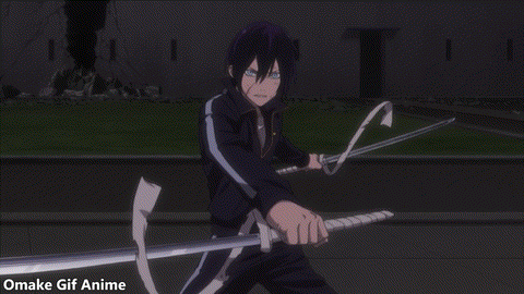 Omake Gif Anime - Noragami Aragoto - Episode 5 - Bishamon Clashes With Yato