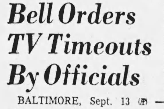 Today’s Tidbit… The Birth of TV Timeouts