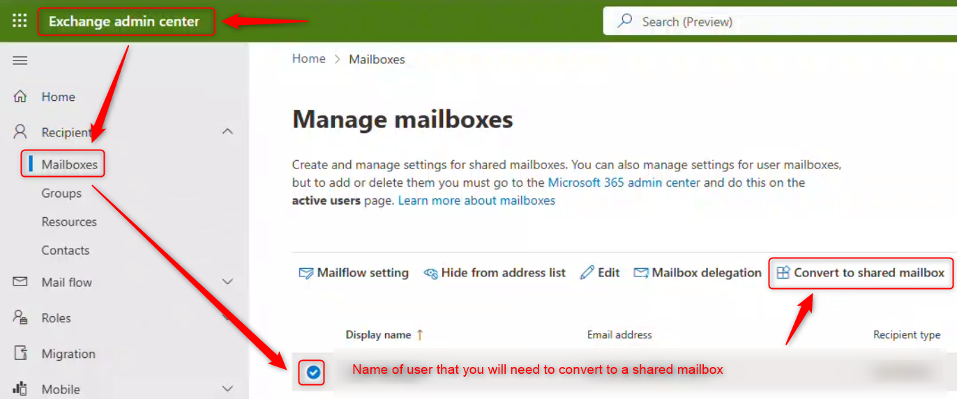 How To - Convert A User Mailbox To A Shared Mailbox in Exchange Online ...