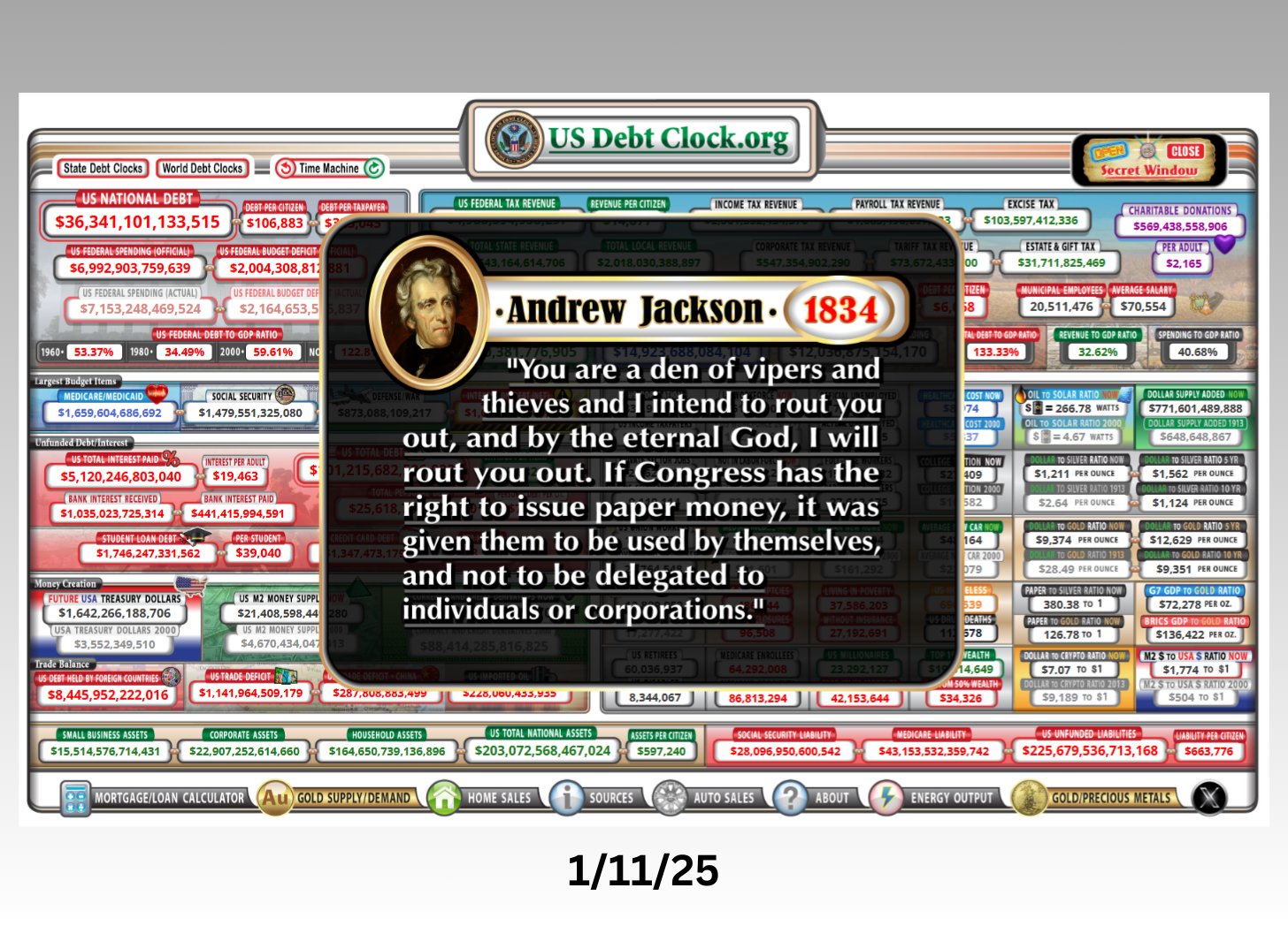 The US National Debt Clock: January 2025 (First Half)