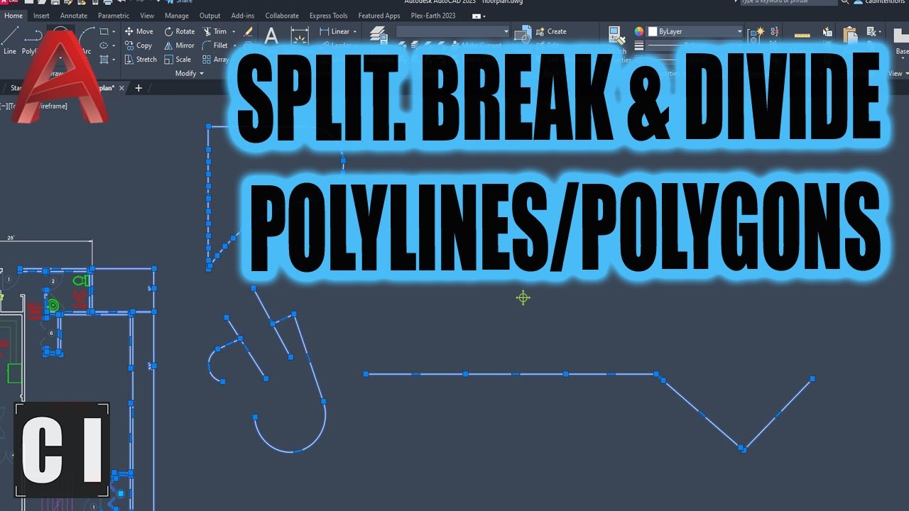 Simple AutoCAD Tricks to Split a Polyine! - by Brandon